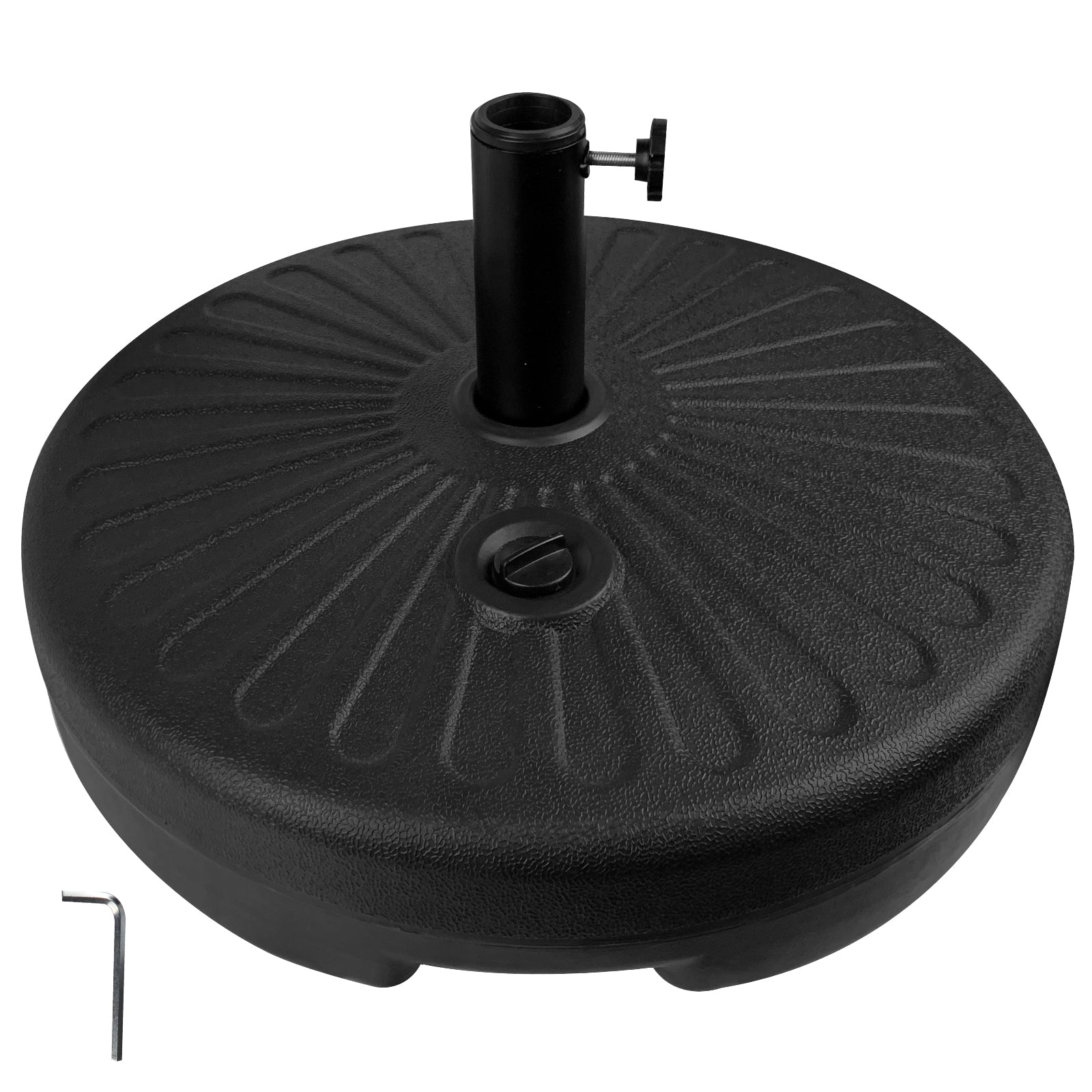 61lb Umbrella Base - Round Water-Filled Stand (Black) - Fits Most Mark ...